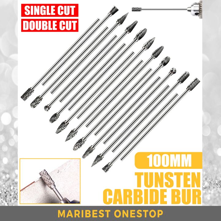 1pcs 100mm Tungsten Carbide Burr Extra Long Single Cut Double Cut ...