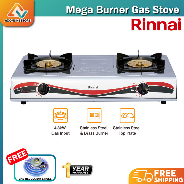( FREE Gas regulator and hose ) Rinnai Gas Stove RI-522MM Mega Burner ...