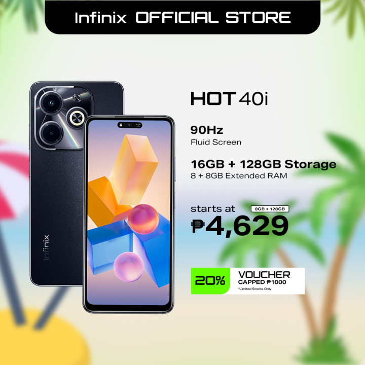 infinix store official Infinix Hot 40i, up to 8GB [4+ 128GB], 6.56" HD+ ...