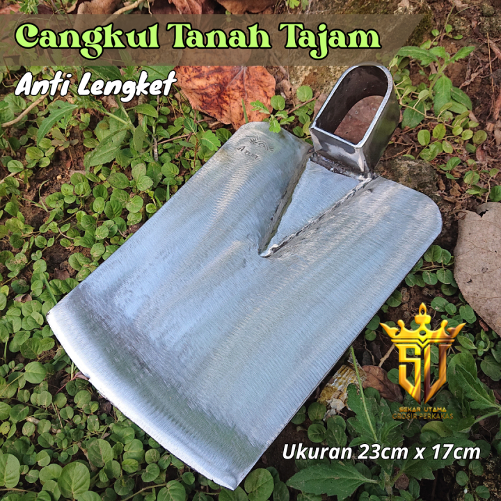 Cangkul Tanah Anti Lengket Baja Finishing Putih - Pacul Sawah Ukuran ...
