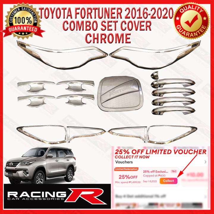 Toyota Fortuner G 4x2 2016 to 2020 Combo Set Chrome Garnish Cover 2017 ...