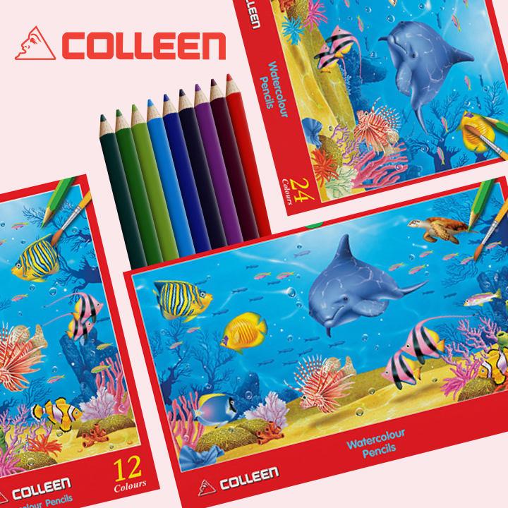 【COLLEEN】Water Colour Pencil 12 24 36 Pcs (BUY 1 FREE 1) | Lazada