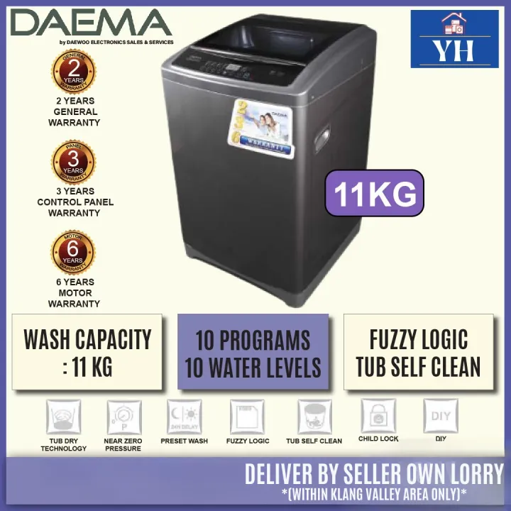 Daema DWF-A1199JD 11KG Tub Self Clean Top Load Fully Automatic Washing ...