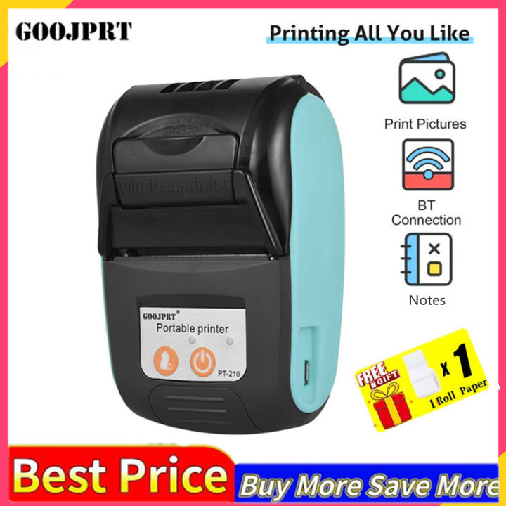 GOOJPRT PT-210 Portable Thermal Printer Handheld 58mm Receipt Printer for Retail Stores ...
