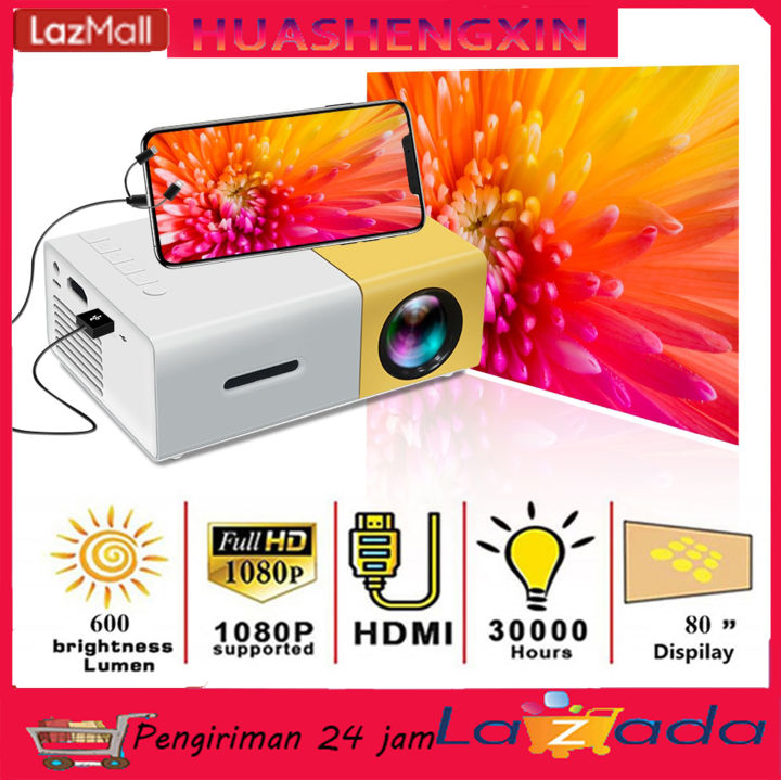 [Original] Proyektor mini YG300 Portable Led mini Proyektor hp mini ...