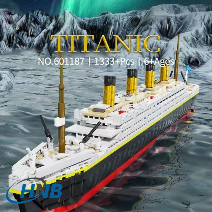 【Toys】 HNB 1860pcs 3D Titanic Small Model Ship Series Micro Building ...