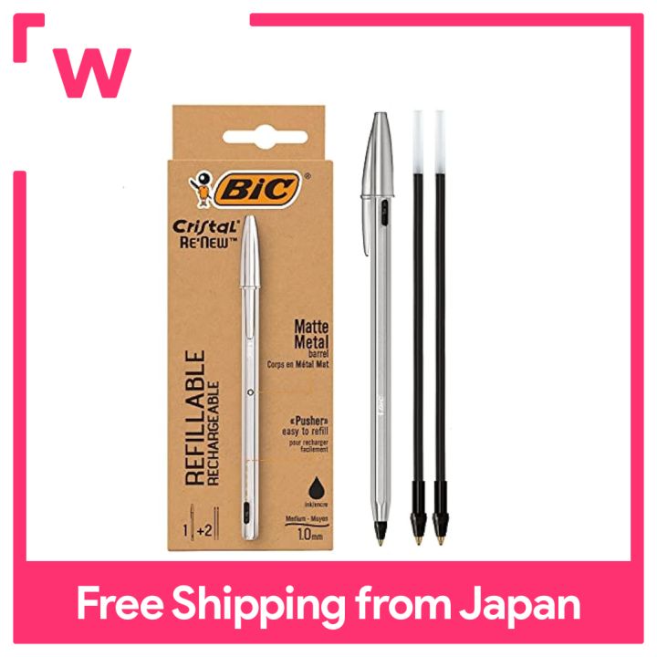 Bic Japan Bic Ballpoint Pen Crystal Re'New 1.0 Oil-based Black + 2 ...