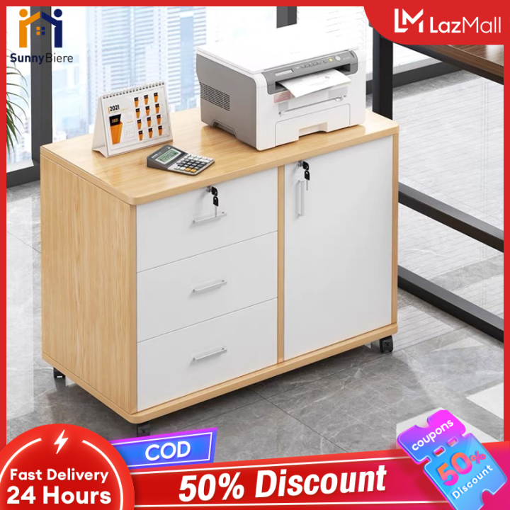 SUNNYStorage Cabinet Office Woodiness With Lock Cabinet File Cabinet ...
