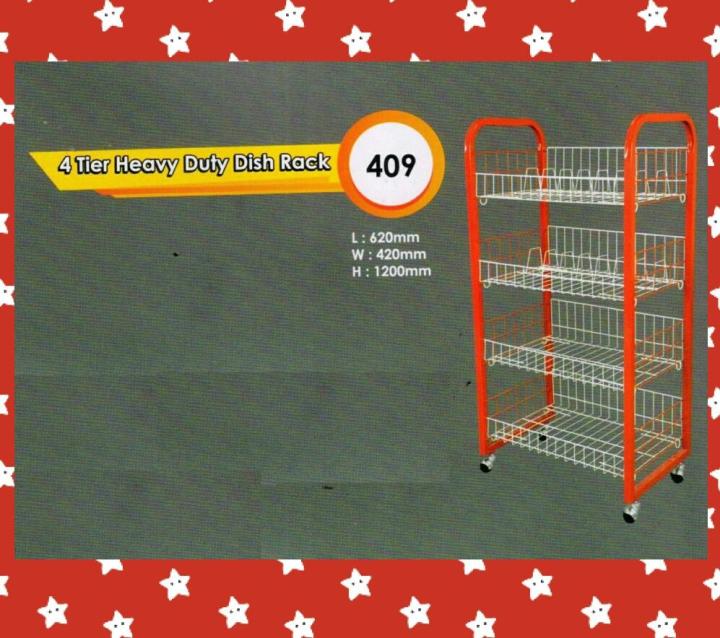 4 tier Heavy duty dish rack / rak pinggan 4 tingkat / rak pinggan tahan ...