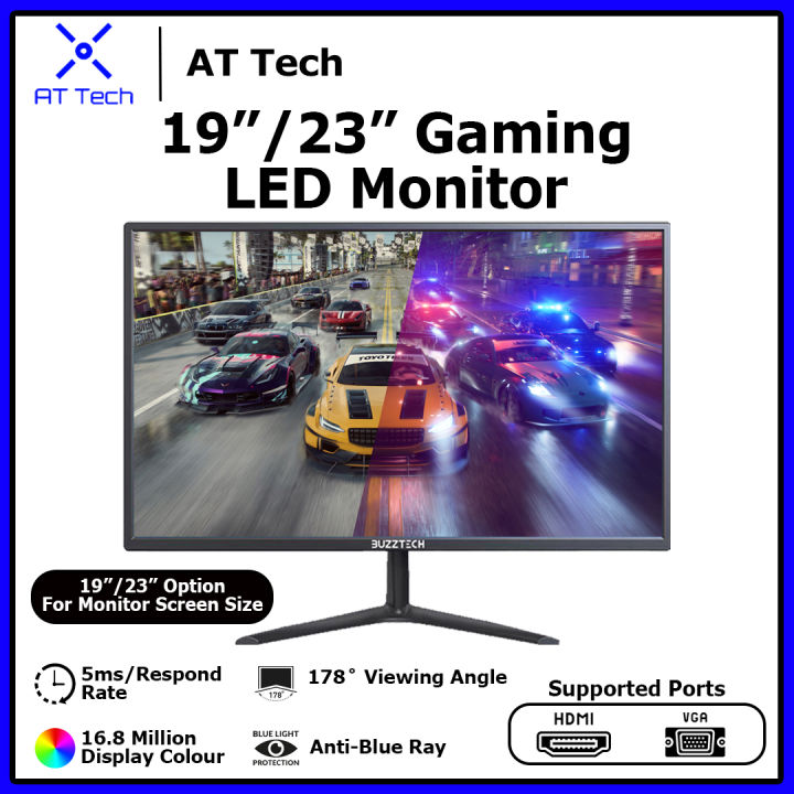 AT Tech BuzzTech 19” 23” Full HD LED Gaming Monitor PC Monitor Wide ...