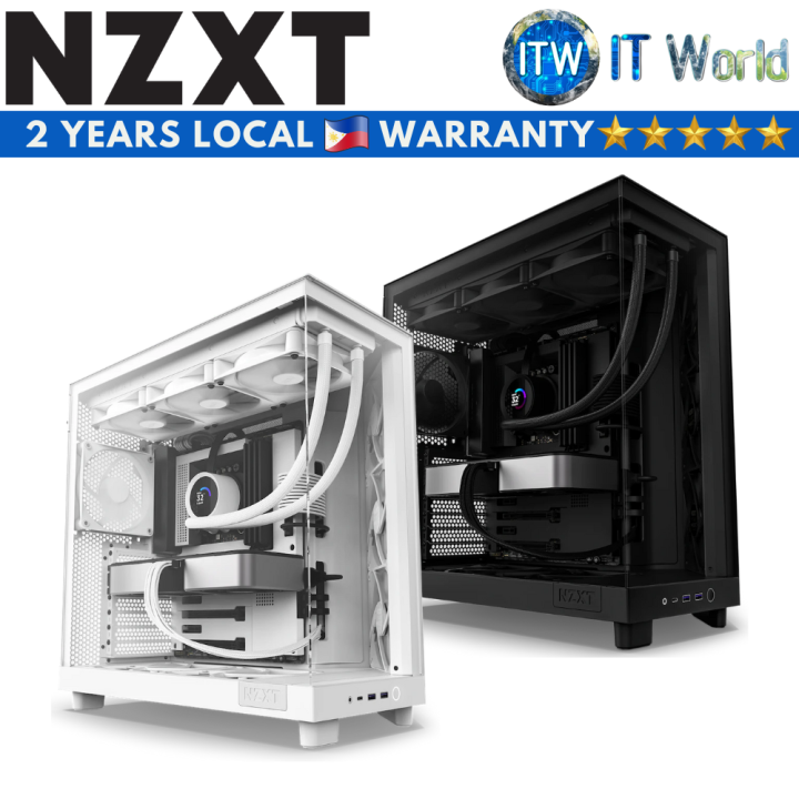 Itw | NZXT H6 Flow Compact Dual-Chamber Mid-Tower Airflow Tempered Glass PC Case (Black | White ...
