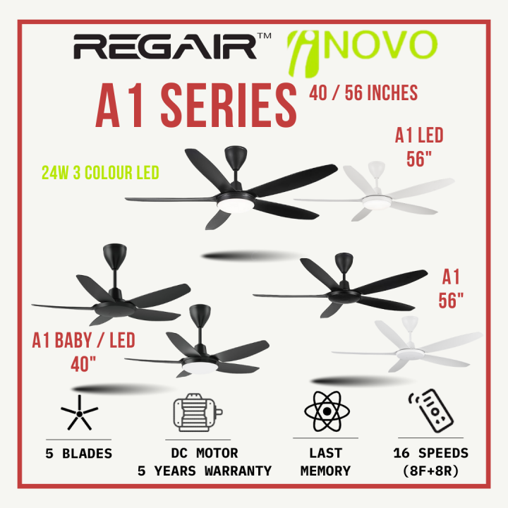 Regair Inovo A1 / A1 Led / A1 Baby Led 40"/56" Ceiling Fan DC Motor ...