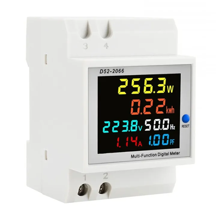 Digital Single Phase Energy Meter Tester Power Usage Monitor AC110V 40V ...