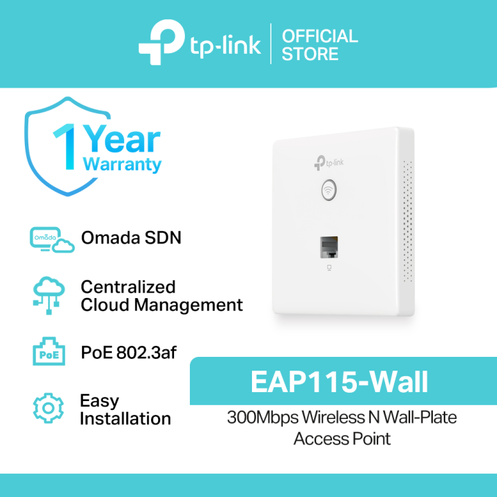 TP-Link EAP115-Wall 300Mbps Wireless N Wall-Plate Access Point ...