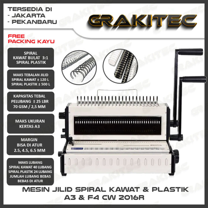 Mesin Jilid Spiral CW2016R Kombinasi Kawat 3:1 Bulat & Jilid SPiral ...