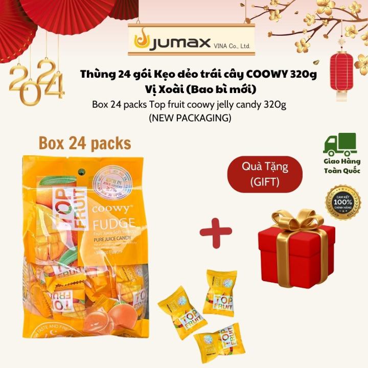 [다낭 한시장 탑젤리 망고 오리지날]Thùng 24 gói Kẹo dẻo xoài Coowy - Top Fruit COOWY ...