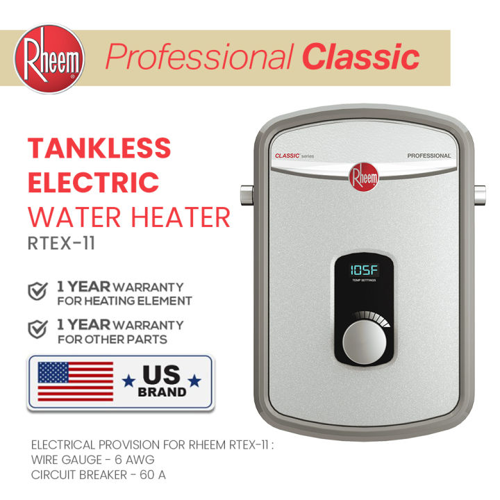 Rheem RTEX-11 Tankless Electric Multi-Point Water Heater 11Kw | Lazada PH
