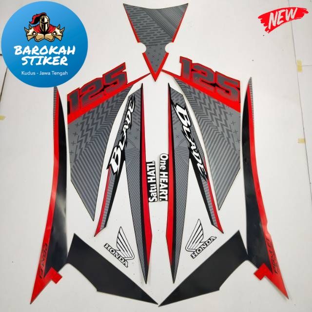 Striping Stiker Polet List motor POLET honda blade 125 2016 hitam merah ...
