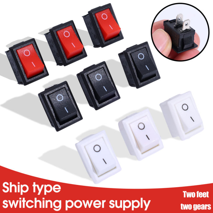 5Pcs/set 2 Pin Mini Push Button Switch 6A 250V AC Snap-in On/Off Boat ...