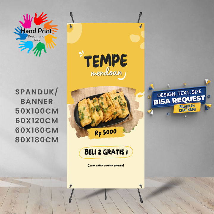 SPANDUK BANNER Tempe Mendoan Goreng Tempe Gorengan Makanan Bisa Request ...