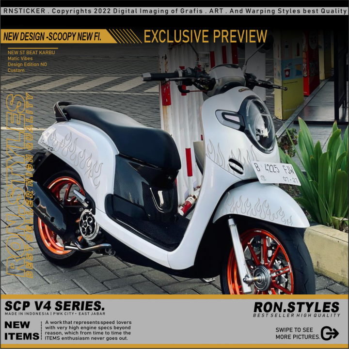 SCV4 CUTTING STICKER STRIPING VARIASI SCOOPY NEW 2018 STRIPING SCOOPY ...