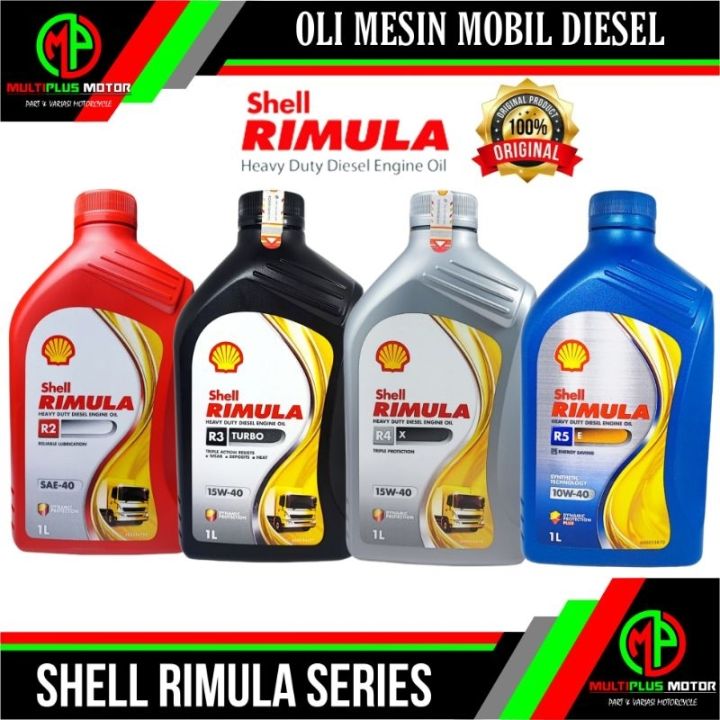 Oli mesin Diesel MOBIL & MOTOR Shell Helix RIMULA R5E R4X R3 TURBO R2 ...
