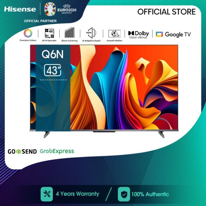 Hisense 43Q6N 43" Inch QLED Quantum Dot Google Smart TV Bezelles Design ...