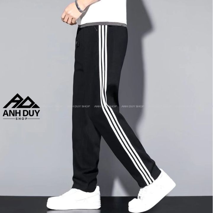 Quần Thể Thao Nam Nữ Dài 3 Sọc Ống Suông Thun Thể Dục Unisex ANH DUY ...