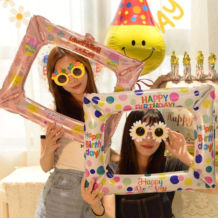 Birthday Graduation Aluminum Film Balloon Photo Frame Photography Props ...
