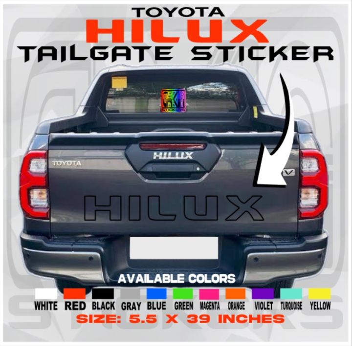 Toyota Hilux Revo / Hilux Conquest / Roco / GR Tailgate sticker decals ...