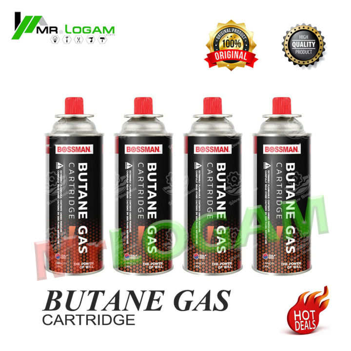 BOSSMAN 4 Bottles Butane Gas Cartridge / Camping Gas | Lazada