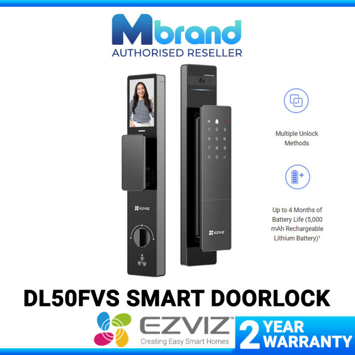 EZVIZ DL50FVS Smart Lock Keyless Doorlock Dual-Lens 3D Structured Light ...