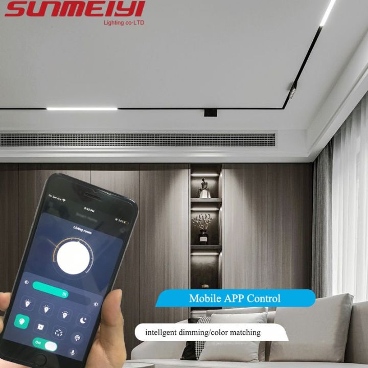 New Smart Magnetic Track Light Dimmable Remote Control 48VLed Ceiling ...