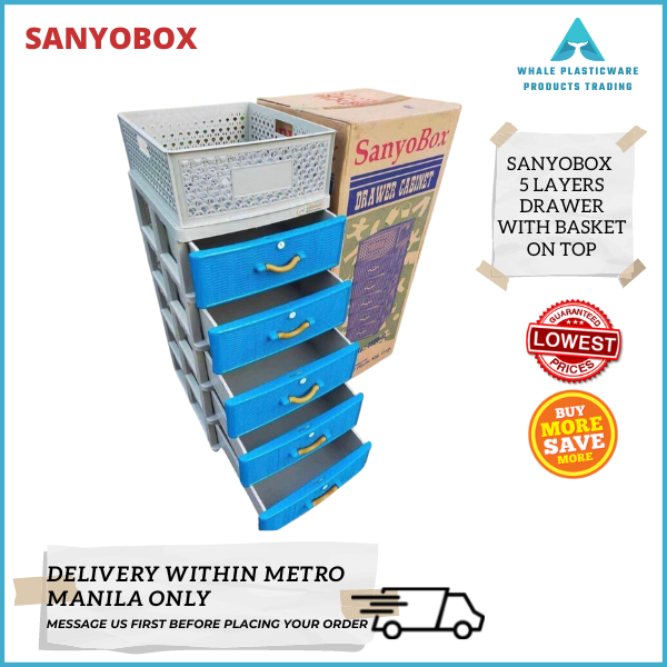 Sanyobox Drawer 5L with basket on top Stock No. 3800 | Lazada PH