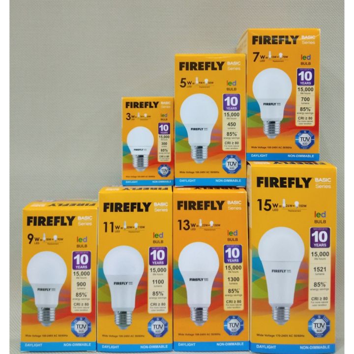 Firefly LED Bulb 5W, 7W, 9W, 12W, 15W, 18W (Daylight) | Lazada PH