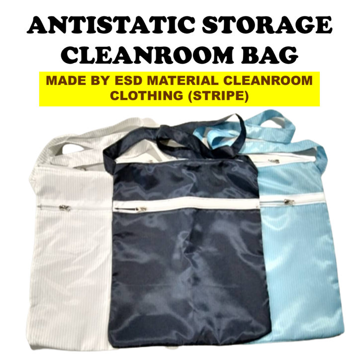 CLEANROOM ESD Anti-Static Storage / Tool ZIP STRIPE - WHITE / DARK BLUE ...