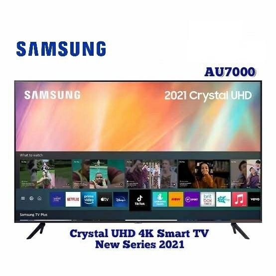 NEW SAMSUNG UHD 4K LED SMART wifi TV AU7000 SERIES 65" 55 43 50" inch - 43 Inch | Lazada Indonesia