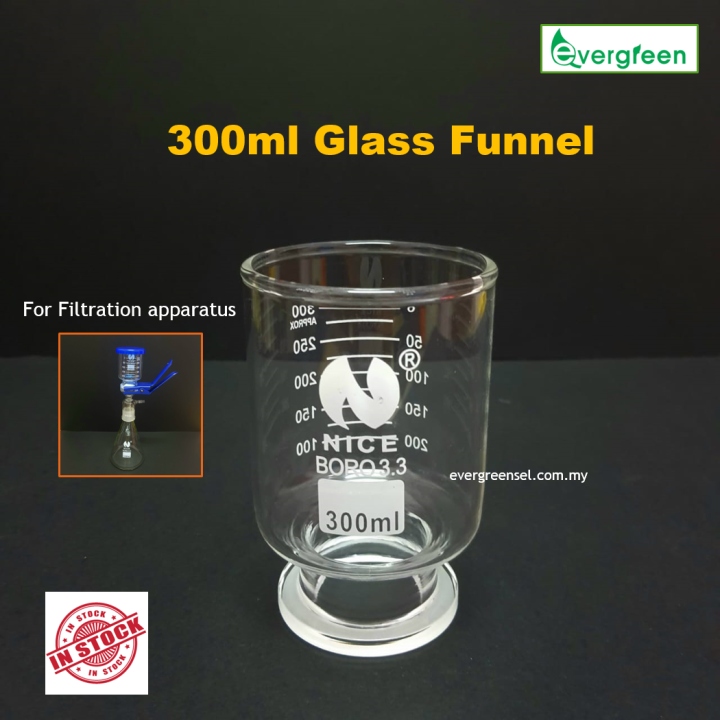 ( READY STOCK ) Vacuum Filtration Glass Funnel 300ml | Lazada