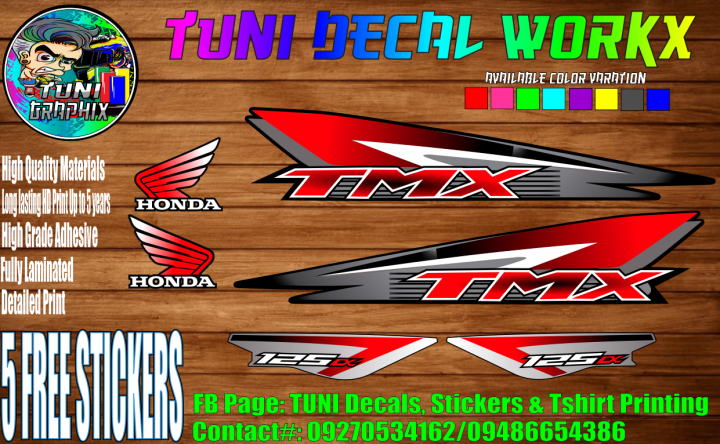 TMX 125 STOCK DECALS (MORE COLORS) w/ freebies | Lazada PH