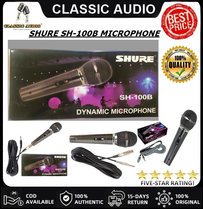 SHURE SH-100B CLASSIC AUDIO WIRED MICROPHONE (ORIGINAL) | Lazada PH