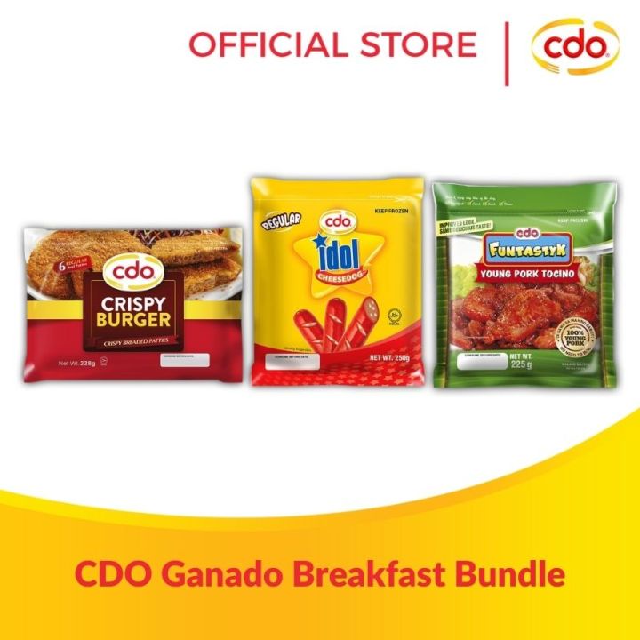CDO GANADO Breakfast Bundle (YP Tocino 225g + Crispy Burger 228g + IDOL ...
