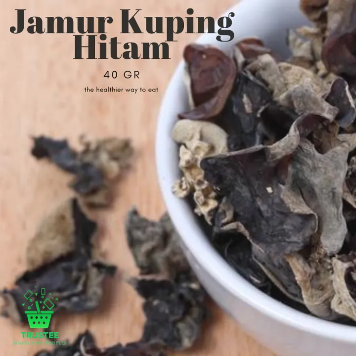 Jamur Kuping Hitam Kering / Hei Mu Er / Dried Black Fungus 40gr ...