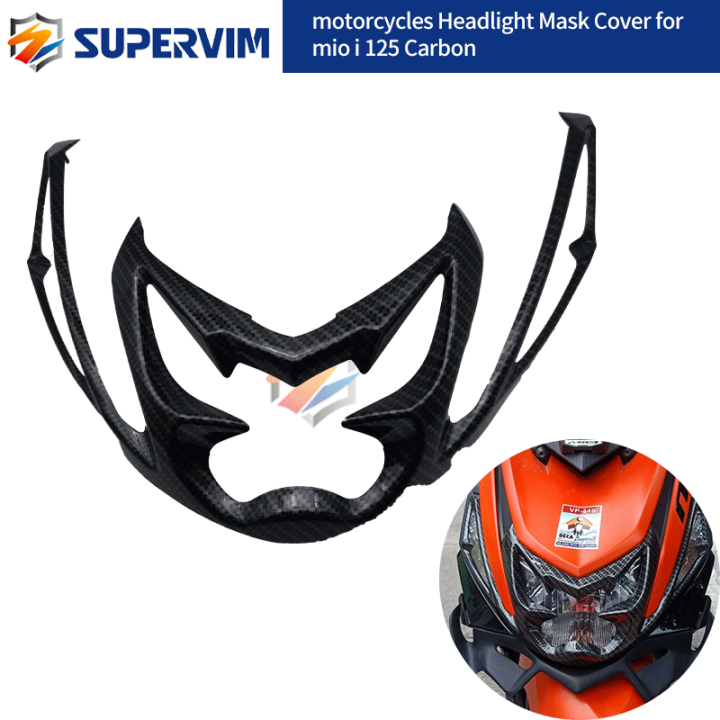 Supervim Motorcycle MIO i125 Headlight Mask Cover Carbon | Lazada PH