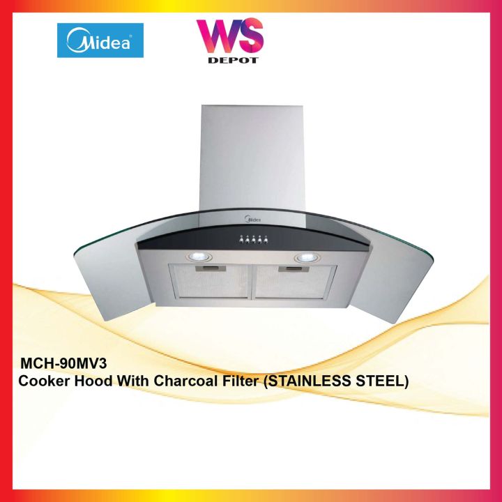 Midea MCH-90MV3 Cooker Hood With Charcoal Filter | Lazada