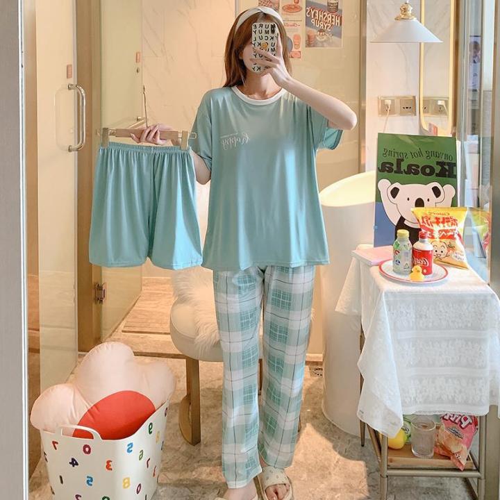 AJW Shop Piyama 3 in 1 | Piyama Lengan Pendek | Baju Tidur Impor | Baju ...