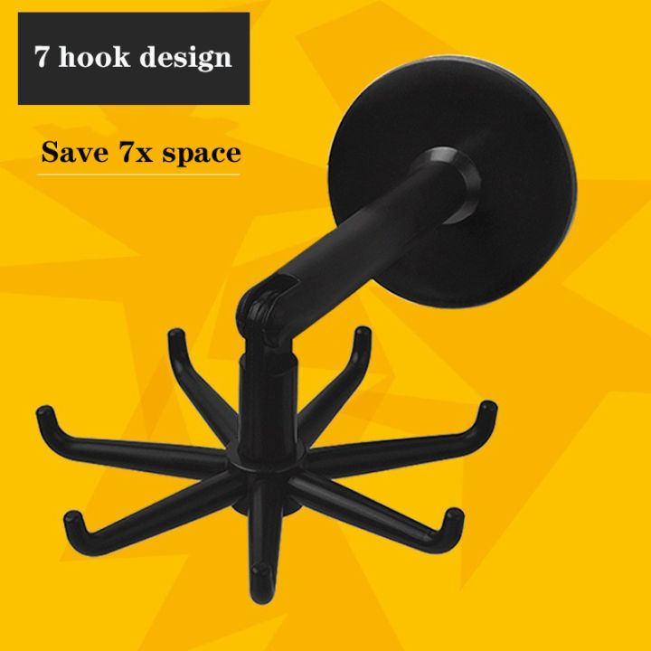 AGM Kitchen Wall-mounted Hook 360° Rotating Hanger Universal 7-Claw ...