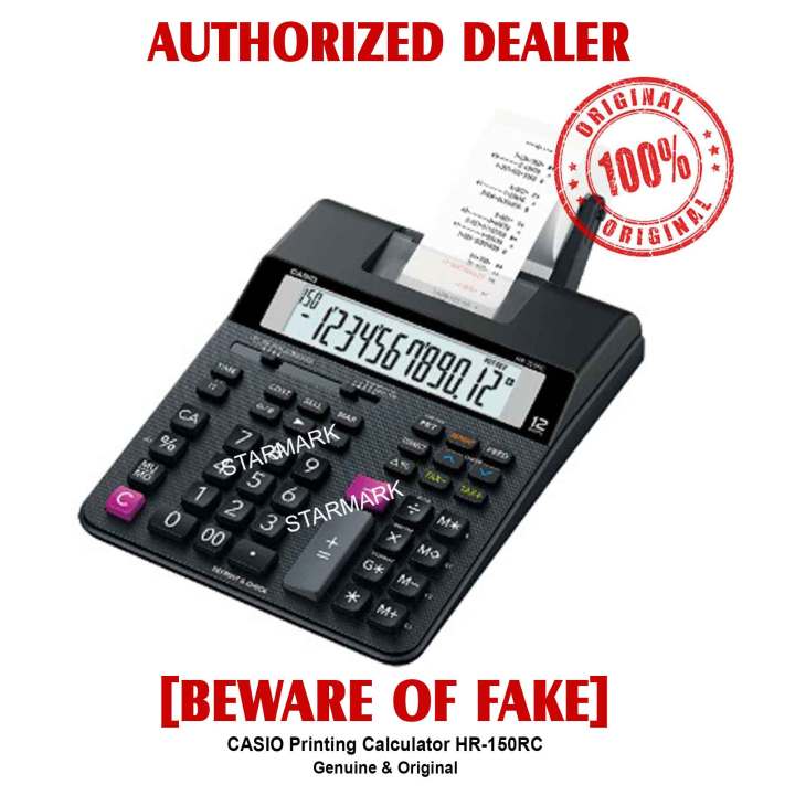 Casio HR150RC HR 150 RC Casio Printing Calculator Adding Machine HR-150RC Calculators Heavy Duty ...