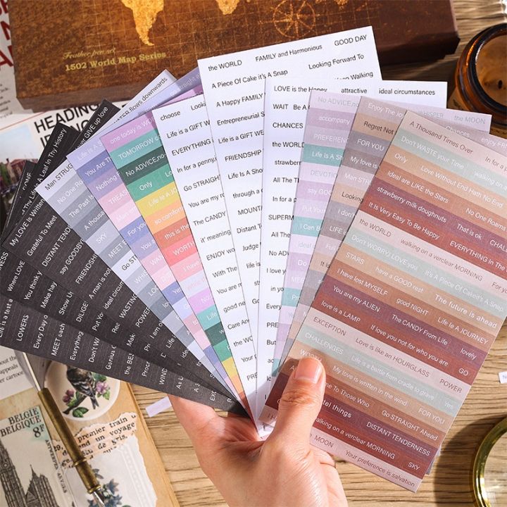 3 Sheets Multicolor Rainbow Memories Series Words Stickers Student ...