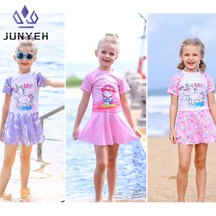 Unicorn Girl Swim Wear Children's One-Piece Swimsuit Summer Quick ...