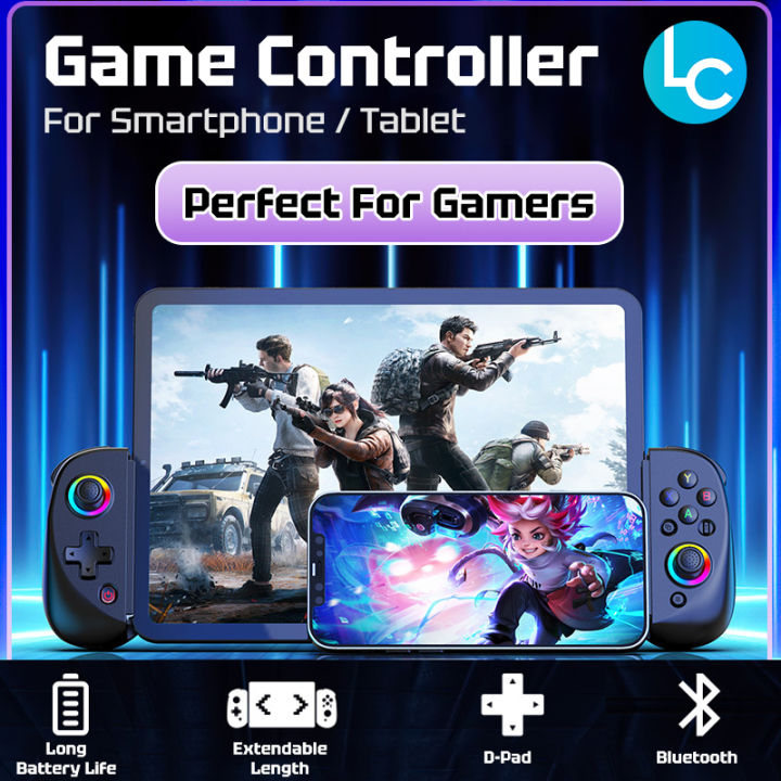 D8 Telescopic Wireless Bluetooth Game Controller RGB Mobile Gamepad for iOS Android Switch PC PS ...